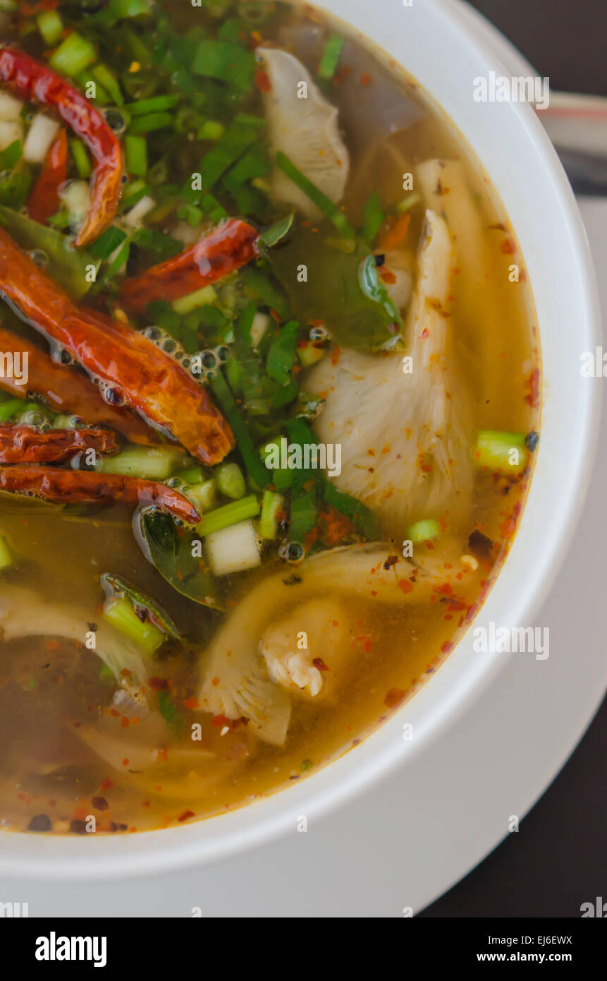 top view of chinese style soup ,Steamed pork spare ribs and vegetable ...