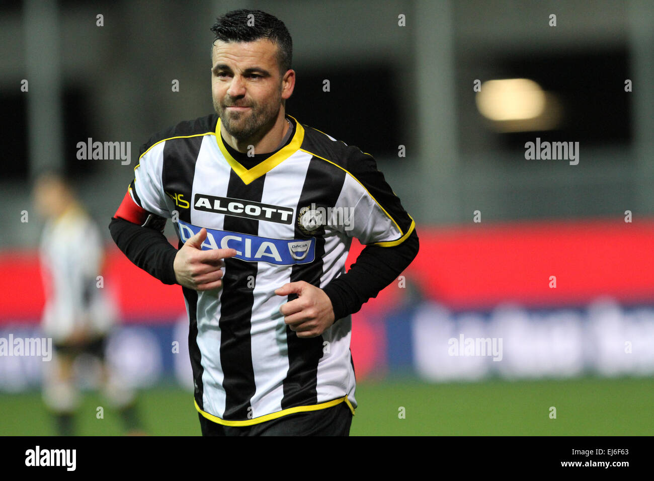 Udine, Italy. 22nd March, 2015. Udinese's forward Antonio Di Natale ...