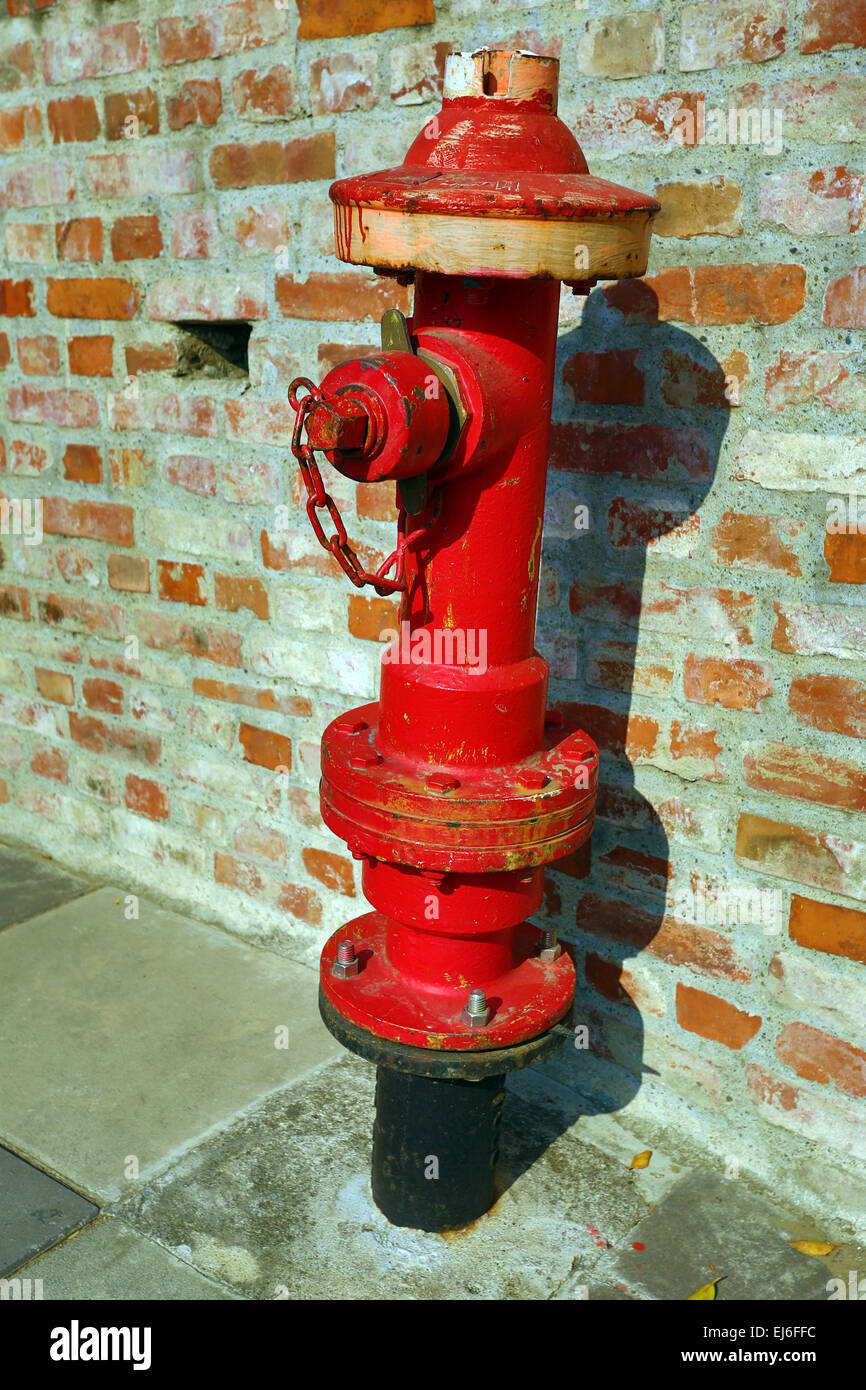 Red fire hydrant at Anping Fort (also known as Fort Zeelandia), Tainan ...