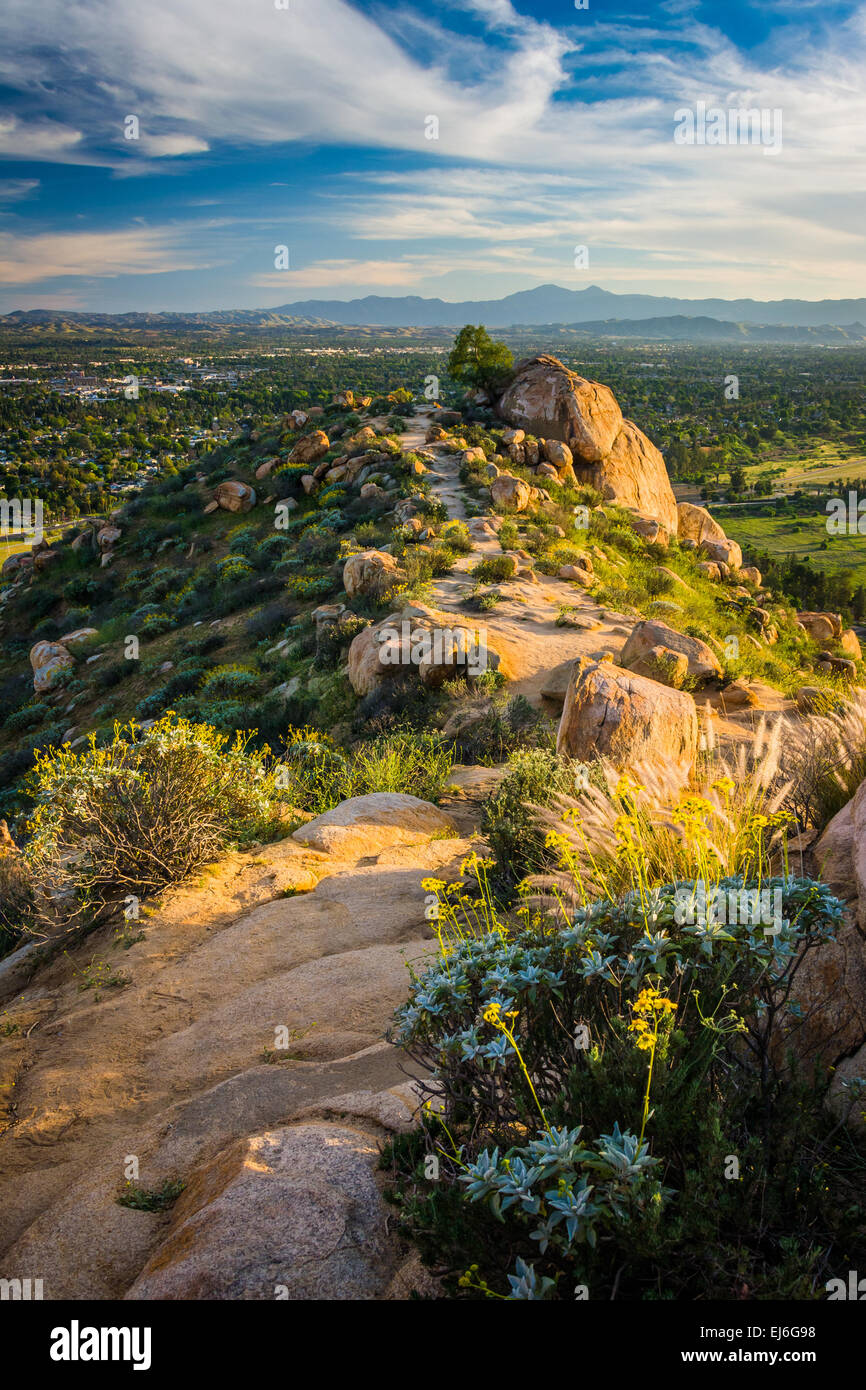 Trail along the ridge and views at Mount Rubidoux Park, in Riverside ...