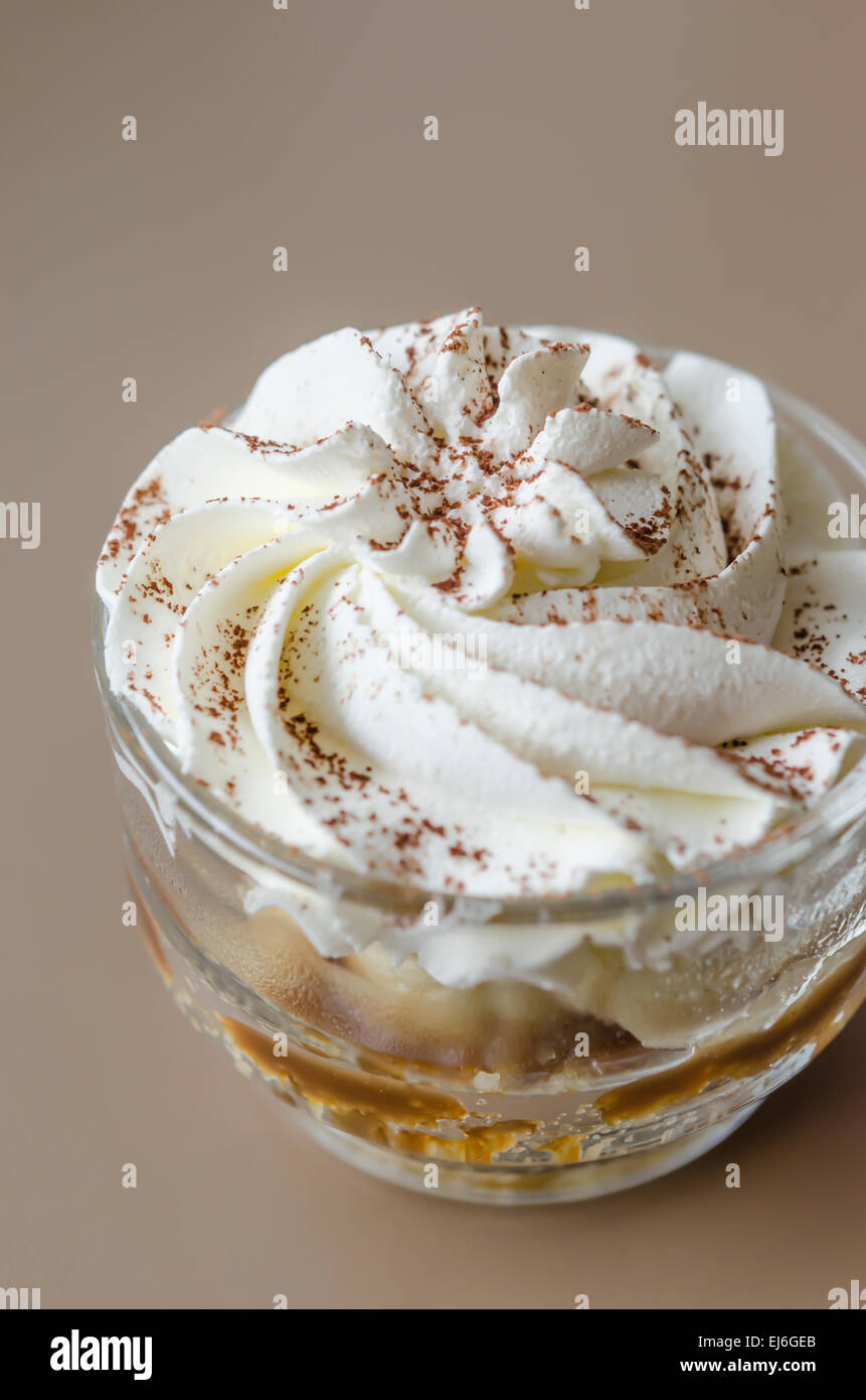 Banoffee pie in glass cup , sweet dessert Stock Photo - Alamy