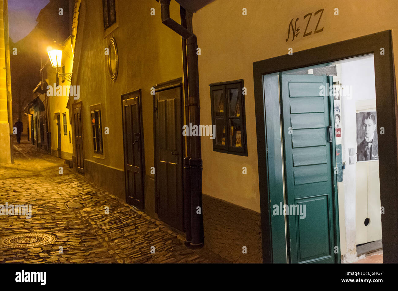 Franz Kafka house (No 22) at the Golden Lane. Prague, Czech Republic ...