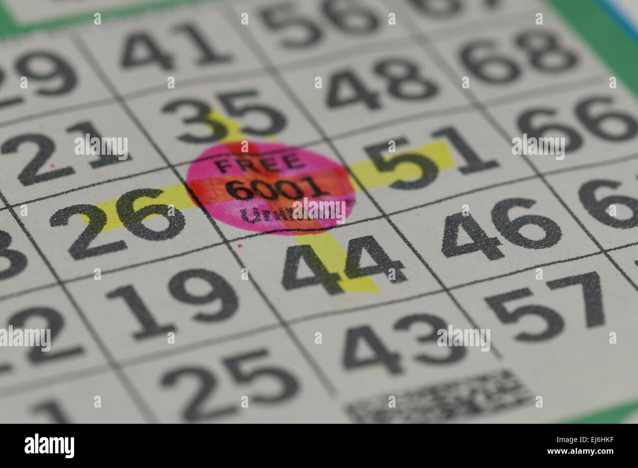 Bingo Game of Chance Stock Photo - Alamy