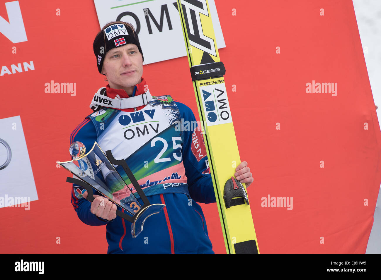 Rune Velta of Norway celebrating his third place at FIS World Cup ...
