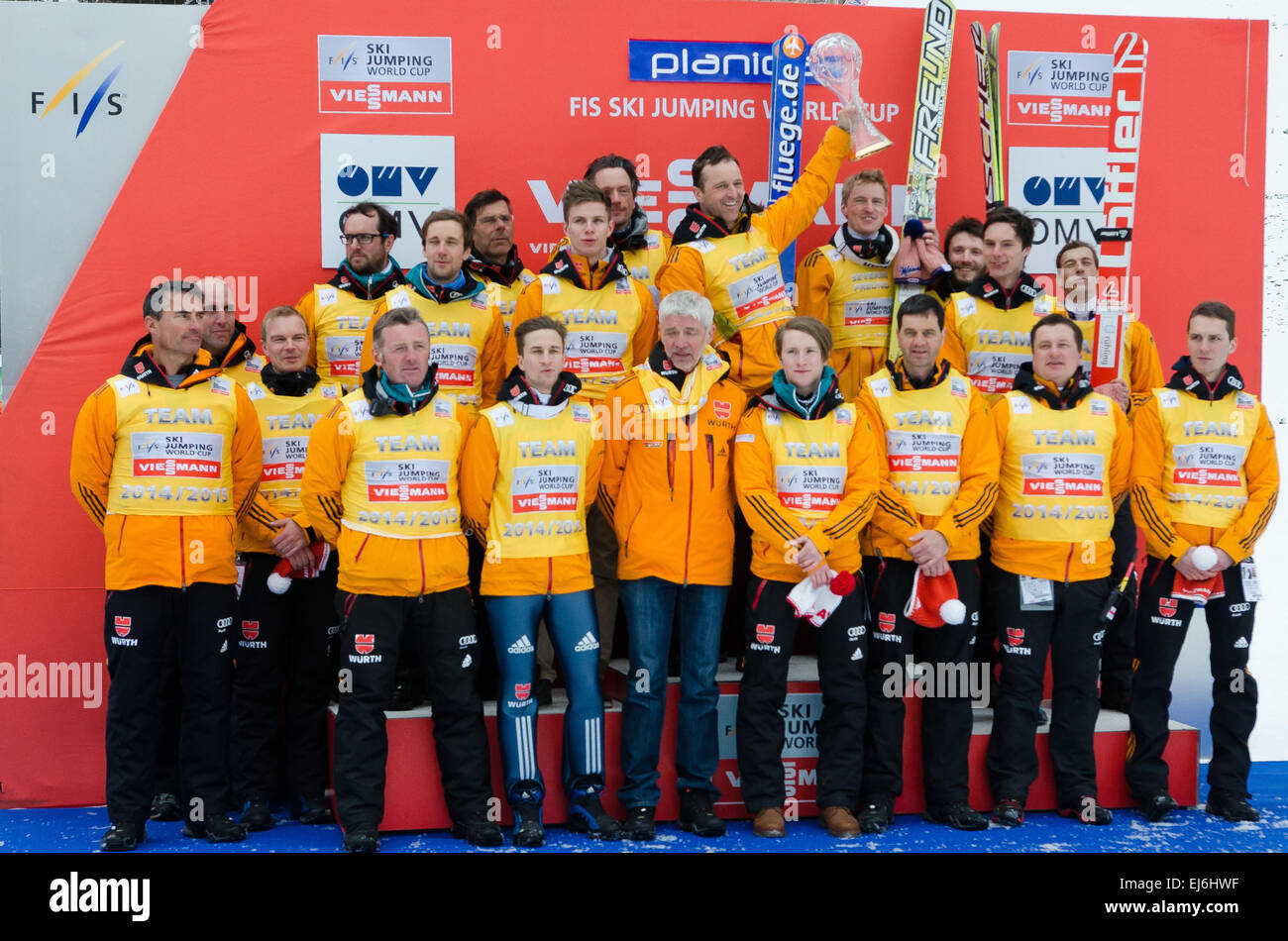 Team Germany on the podium with Crystal Globe celebrating their victory ...