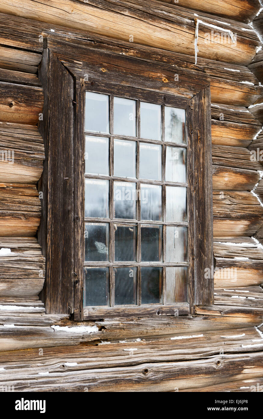 Old Windows in the wooden house, Russia Stock Photo - Alamy