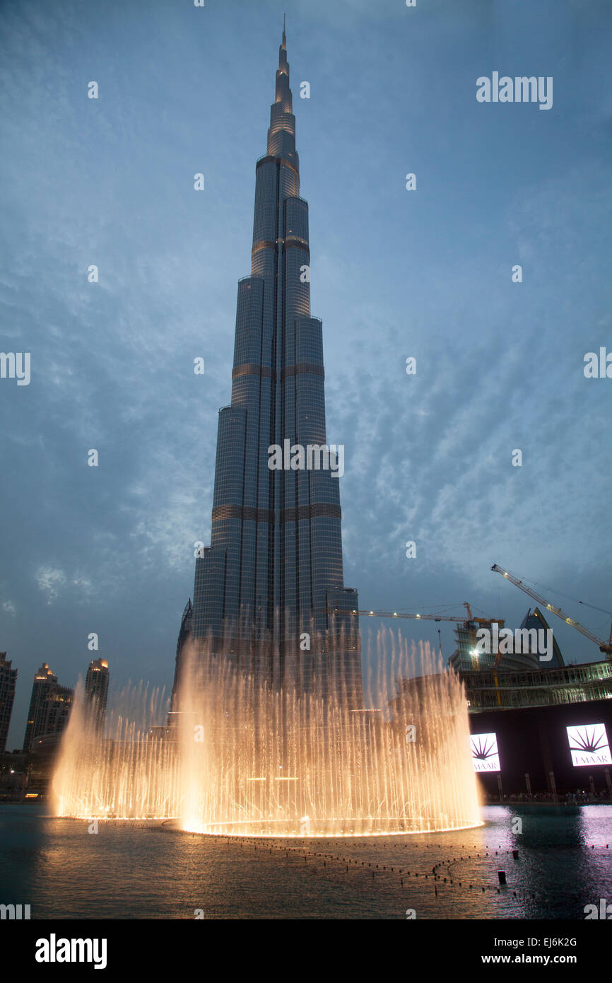 The Burj Khalifa in the night Stock Photo - Alamy