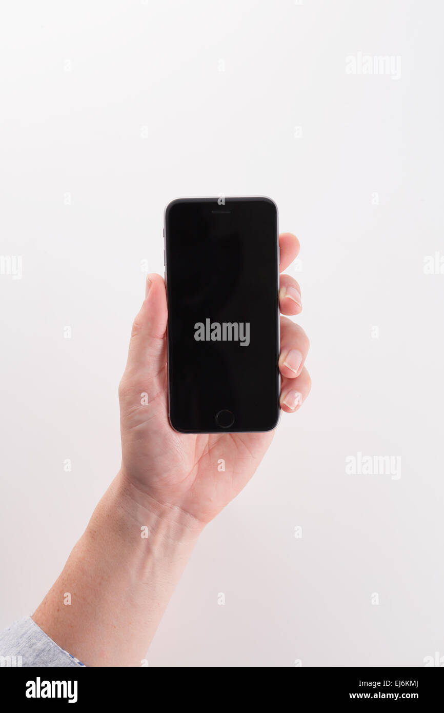 Business man touching smartphone hi-res stock photography and images ...