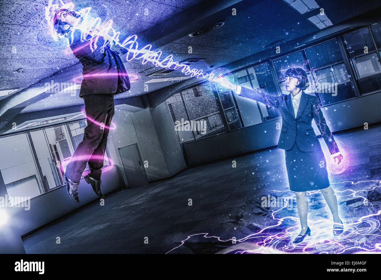 Japanese business people fighting extremely Stock Photo - Alamy