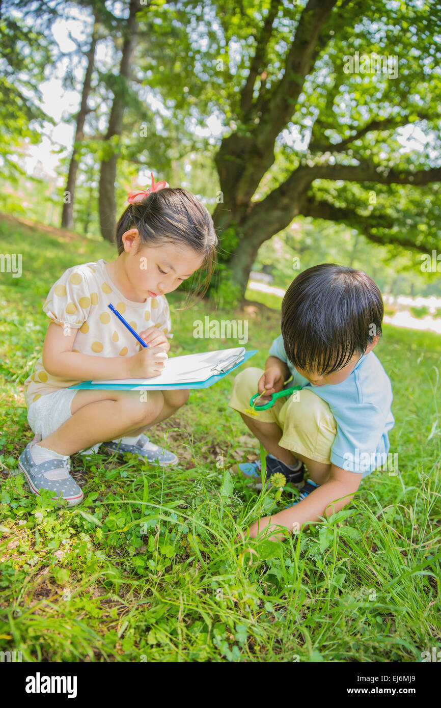 Japanese kids in a city park Stock Photo - Alamy