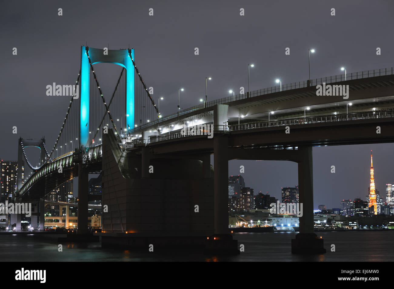 Night view of rainbow bridge hi-res stock photography and images - Alamy