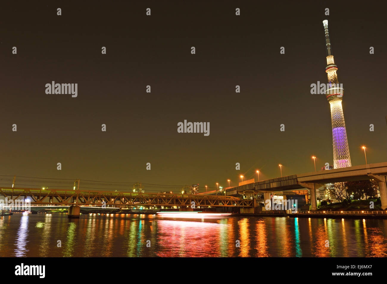 Tokyo Skytree illumination at night, Tokyo, Japan Stock Photo - Alamy