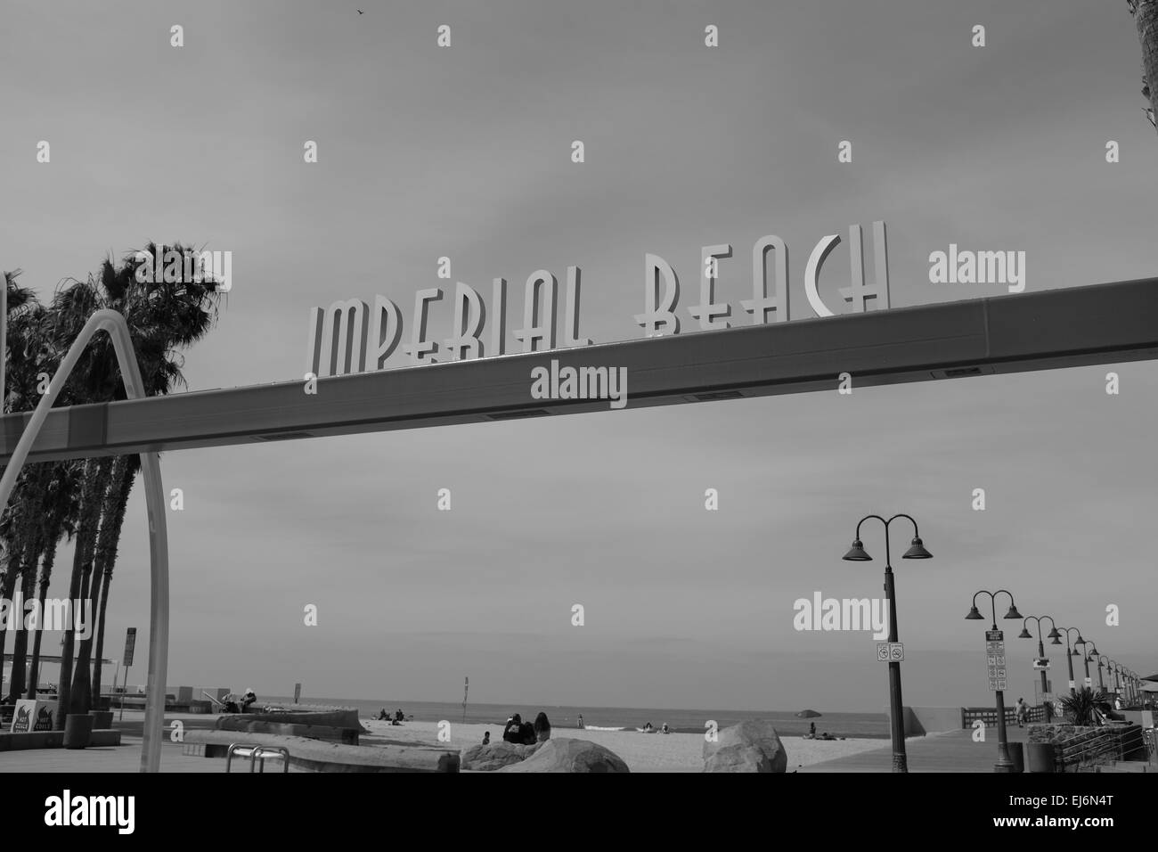 Imperial Beach sign at pier on a weekend afternoon Stock Photo - Alamy