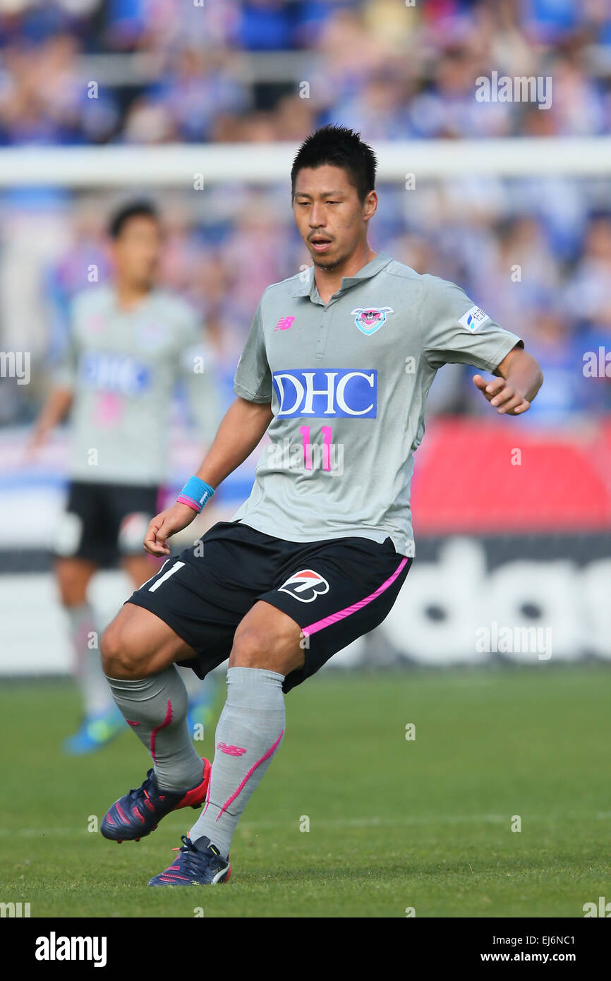 NHK Spring Mitsuzawa Football Stadium, Kanagawa, Japan. 22nd Mar, 2015. Yohei Toyoda (Sagan ...