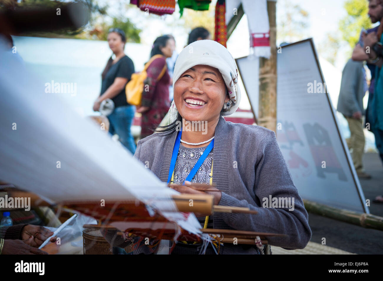 Weaving work in hornbill festival Stock Photo - Alamy