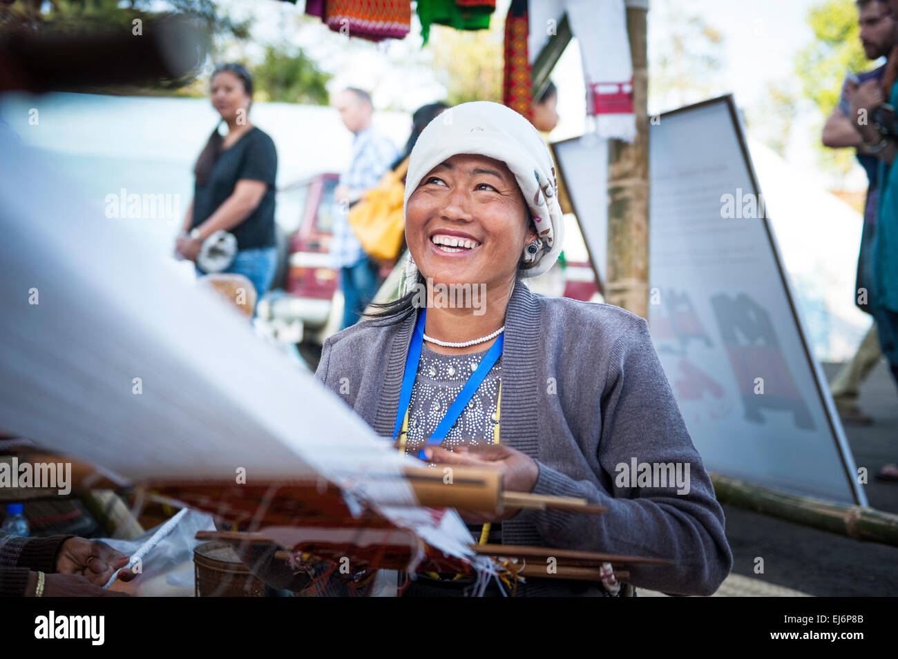 Weaving work in hornbill festival Stock Photo - Alamy