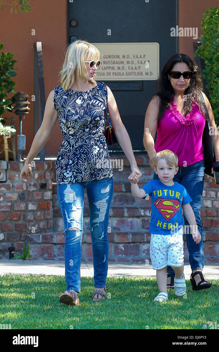 January Jones takes her son to the doctor in Santa Monica Featuring ...