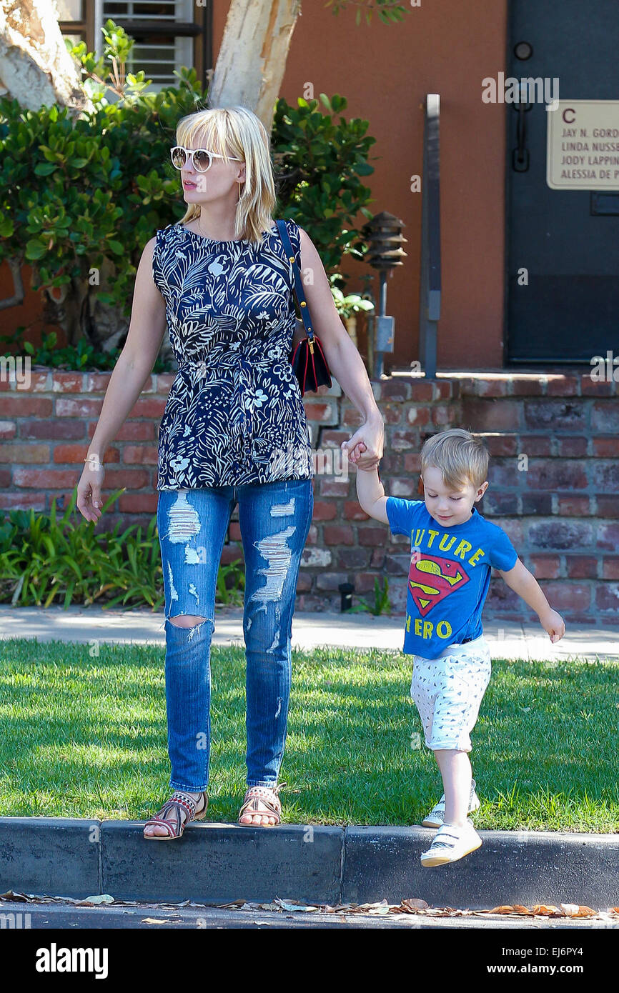 January Jones takes her son to the doctor in Santa Monica Featuring ...