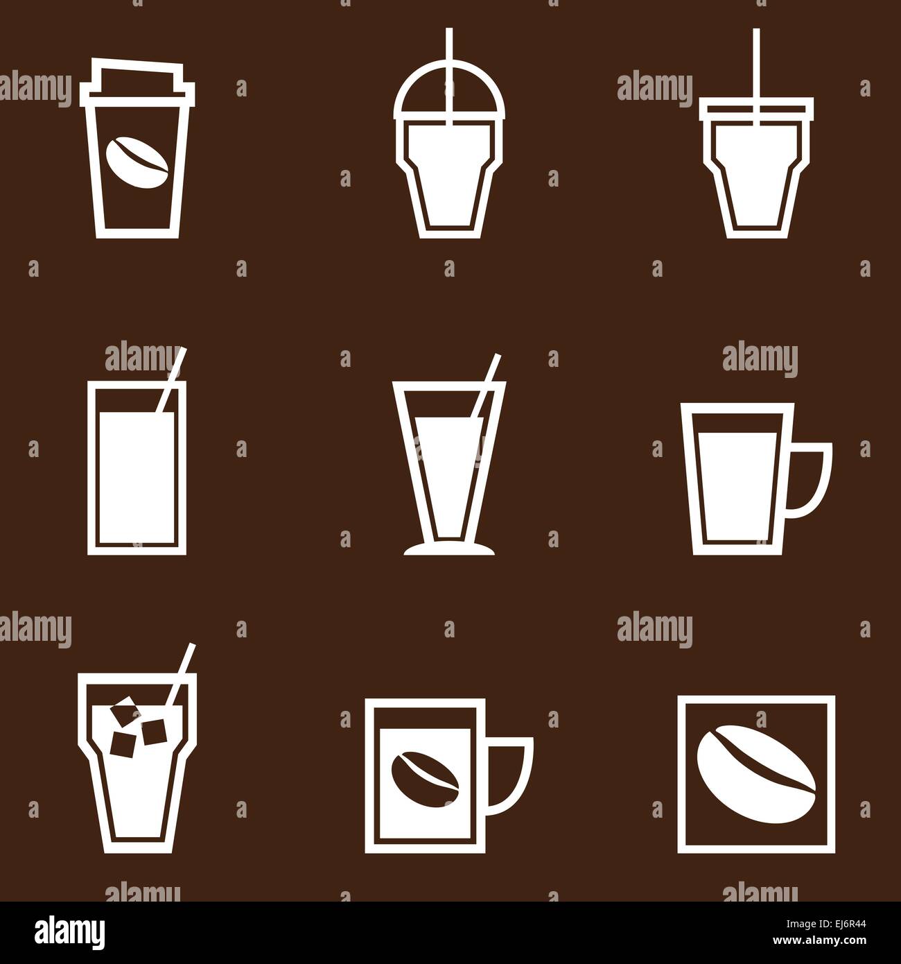Coffee drinks icons collection, stock vector Stock Vector Image & Art ...