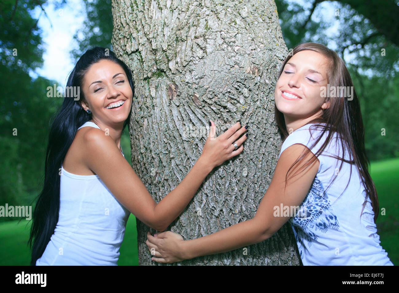 Environmentalist hugging tree hi-res stock photography and images - Alamy