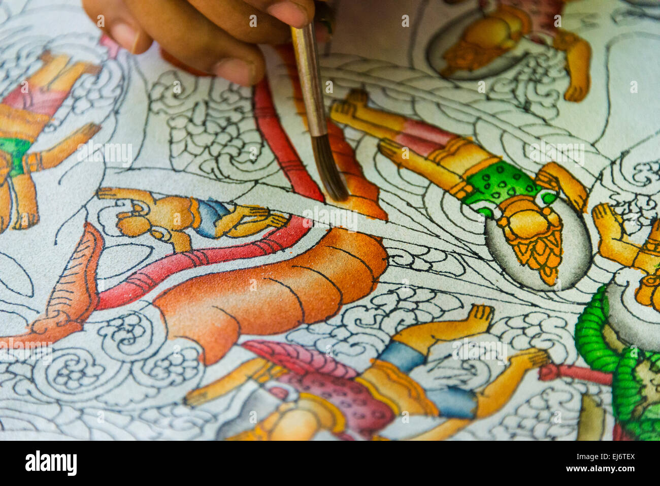 Painting Buddhist painting, Bagan, Mandalay Region, Myanmar Stock Photo ...