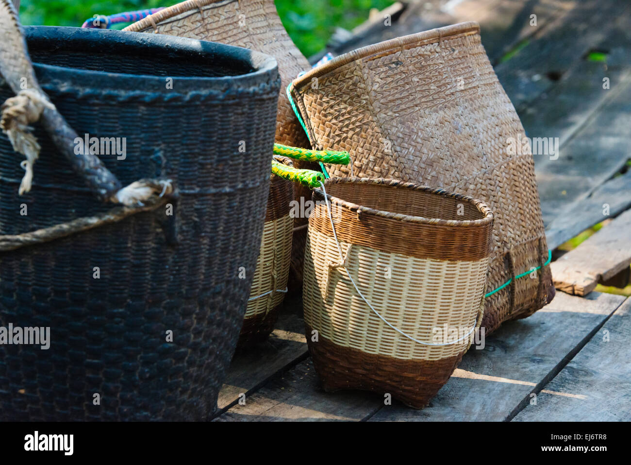 Bamboo baskets, Inle Lake, Shan State, Myanmar Stock Photo - Alamy