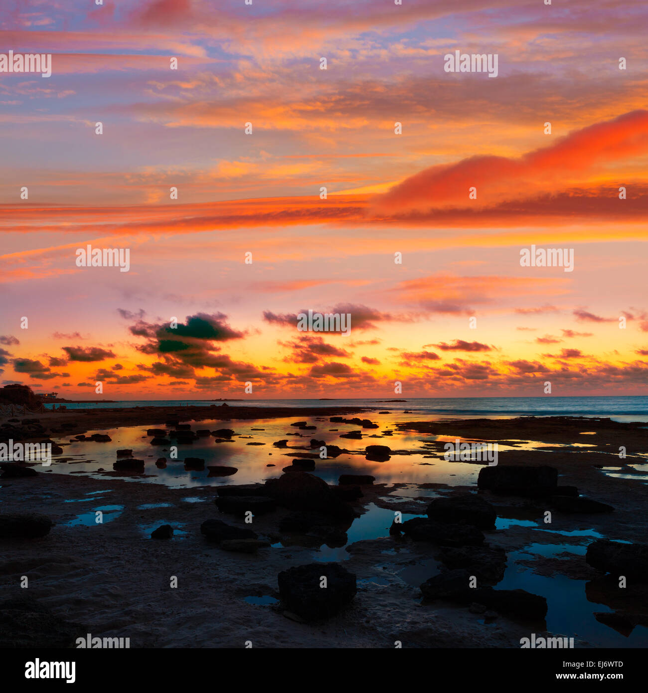 Majorca Sunset in Es Trenc beach in Campos of Mallorca at Balearic ...