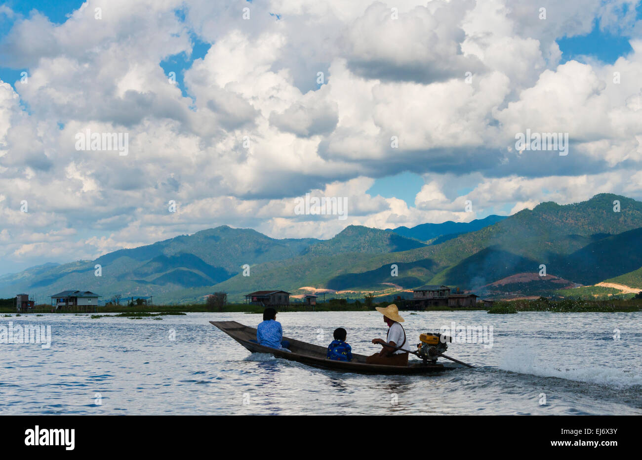 Boat on Inle Lake, Shan State, Myanmar Stock Photo - Alamy