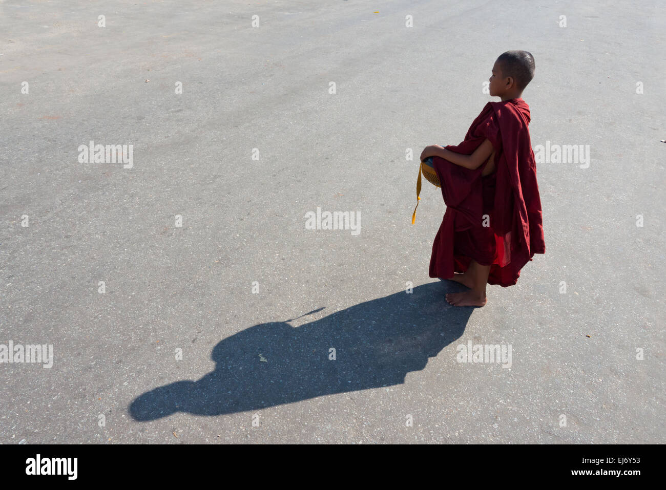Little monk on the street, Yangon, Myanmar Stock Photo - Alamy