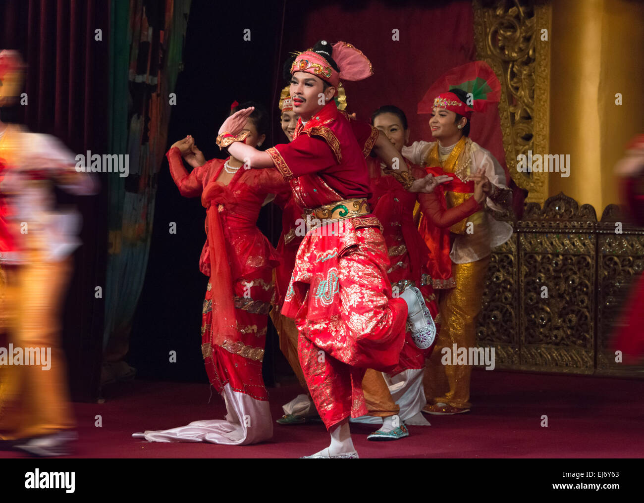 Traditional dance performance, Yangon, Myanmar Stock Photo - Alamy