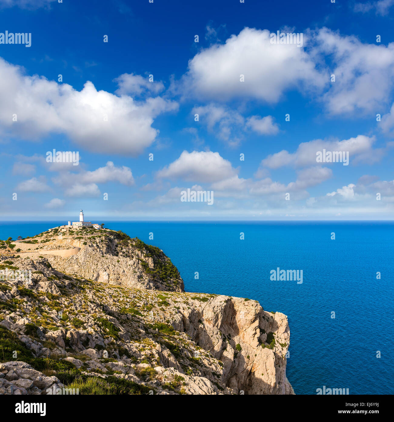 Majorca Formentor Cape Lighthouse in Mallorca North at Balearic islands ...