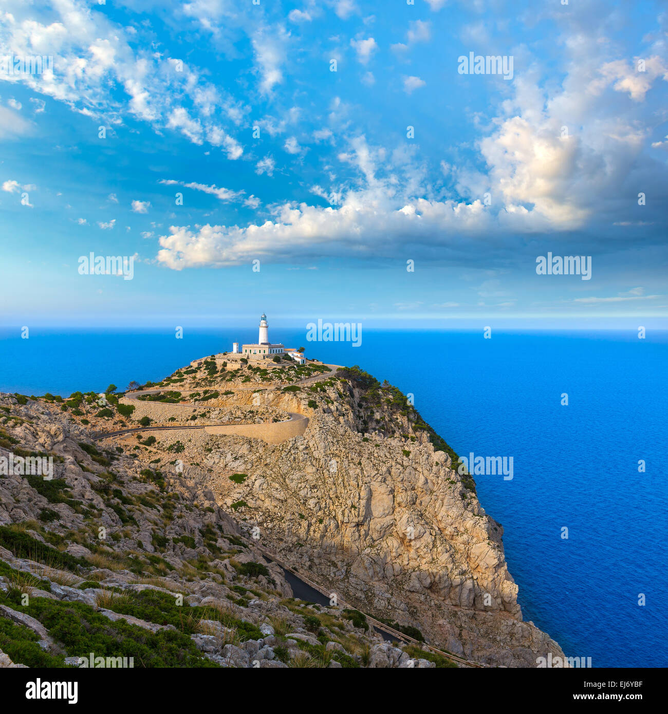 Majorca Formentor Cape Lighthouse in Mallorca North at Balearic islands ...