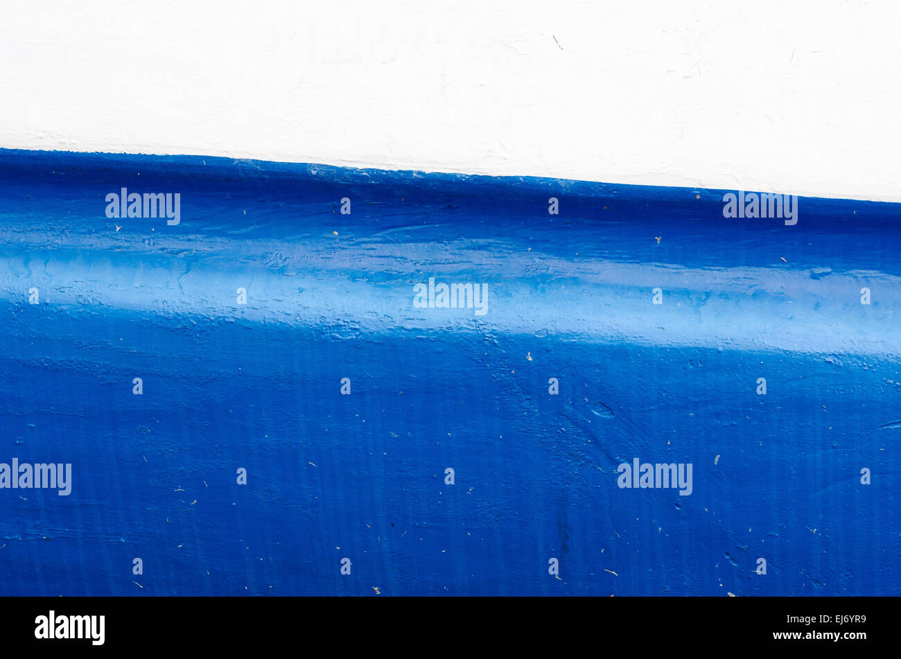Wooden ship hull in Mediterranean blue and white colors Stock Photo - Alamy