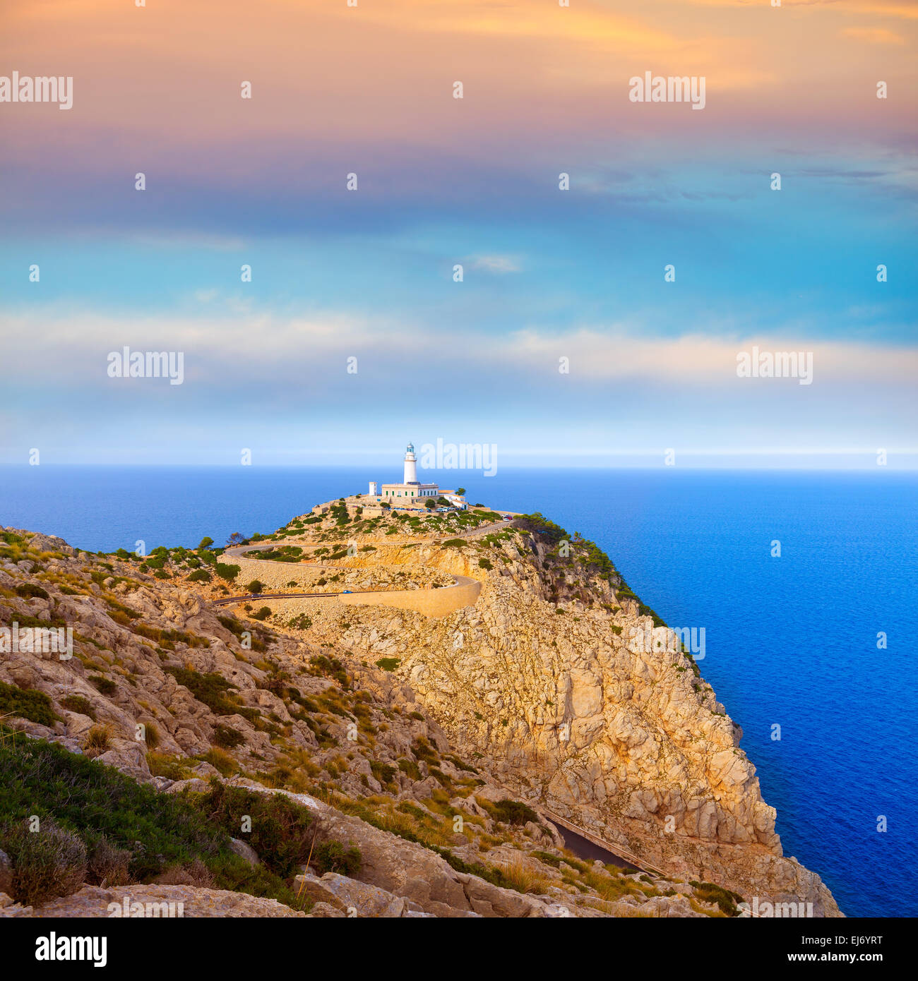 Majorca Formentor Cape Lighthouse in Mallorca North at Balearic islands ...