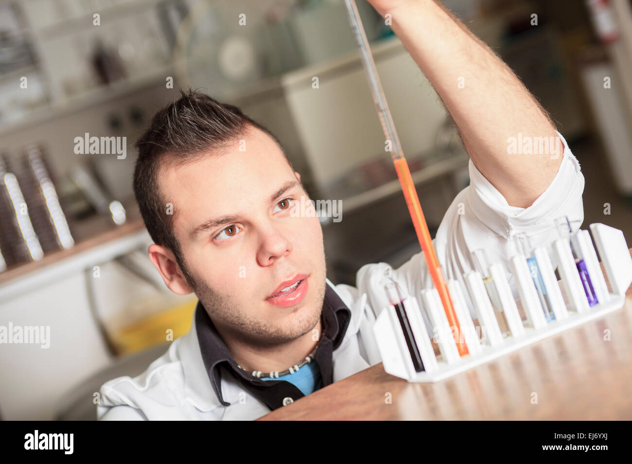 scientist at work in a laboratory Stock Photo - Alamy