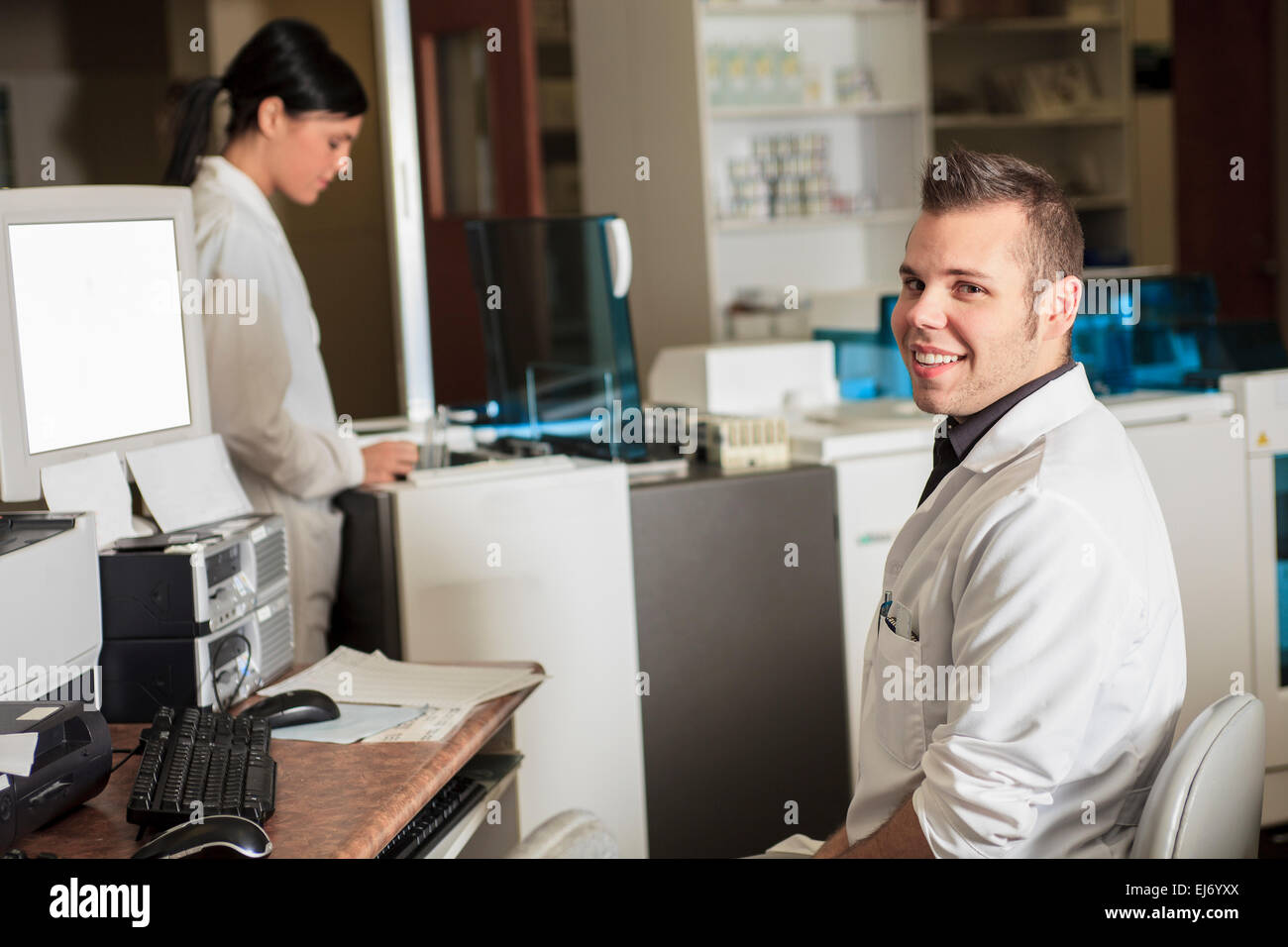 scientist at work in a laboratory Stock Photo - Alamy