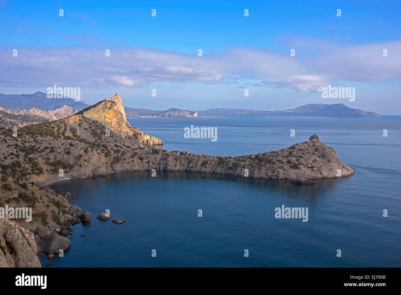 Crimea. Landscape with mountains and sea Stock Photo - Alamy