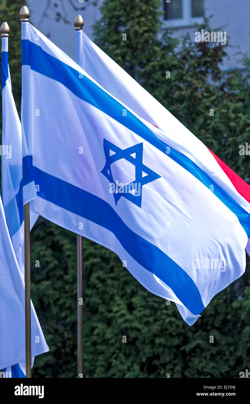 Israel poland flag waving hi-res stock photography and images - Alamy