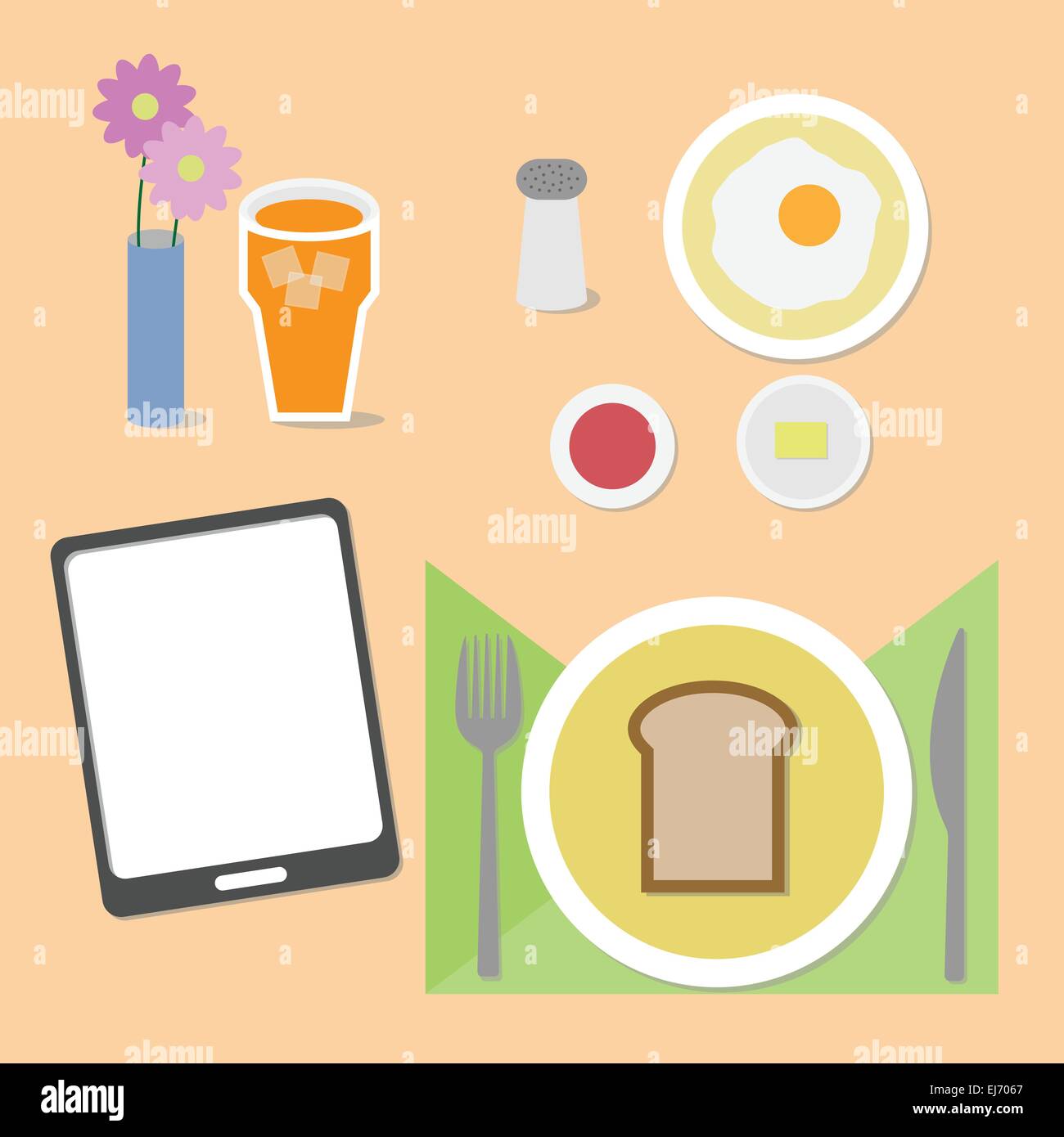 Fried breakfast food knife Stock Vector Images - Alamy