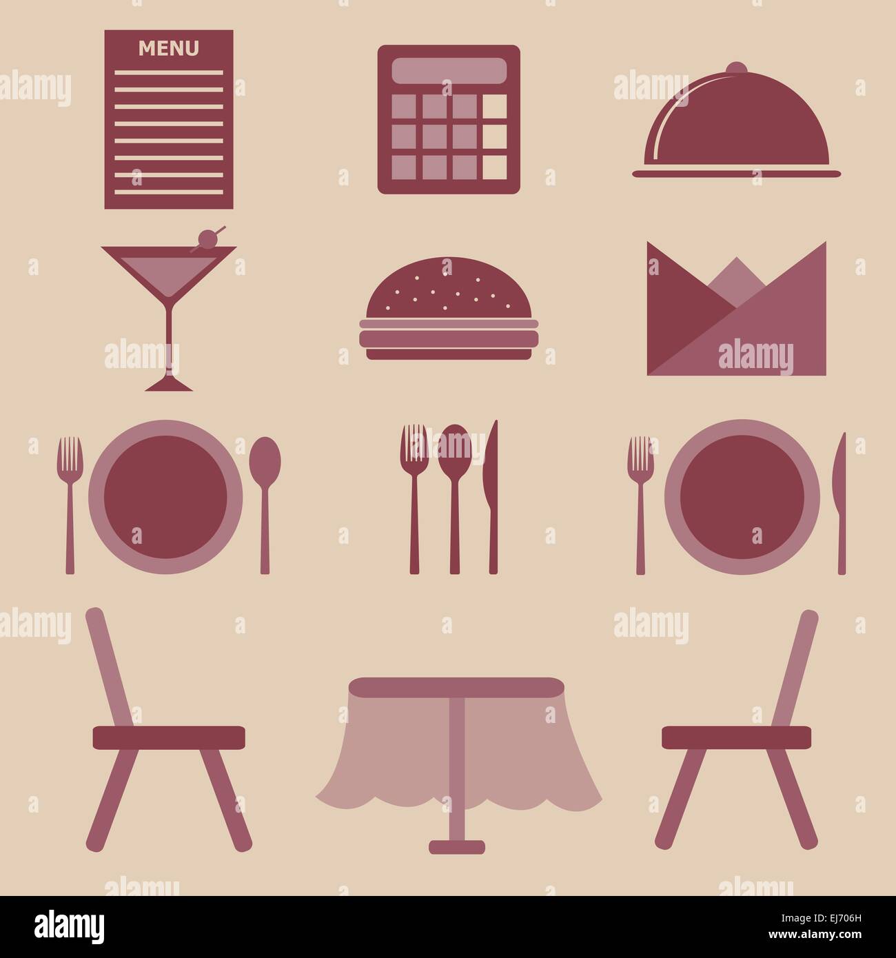 Restaurant napkin plate Stock Vector Images - Alamy