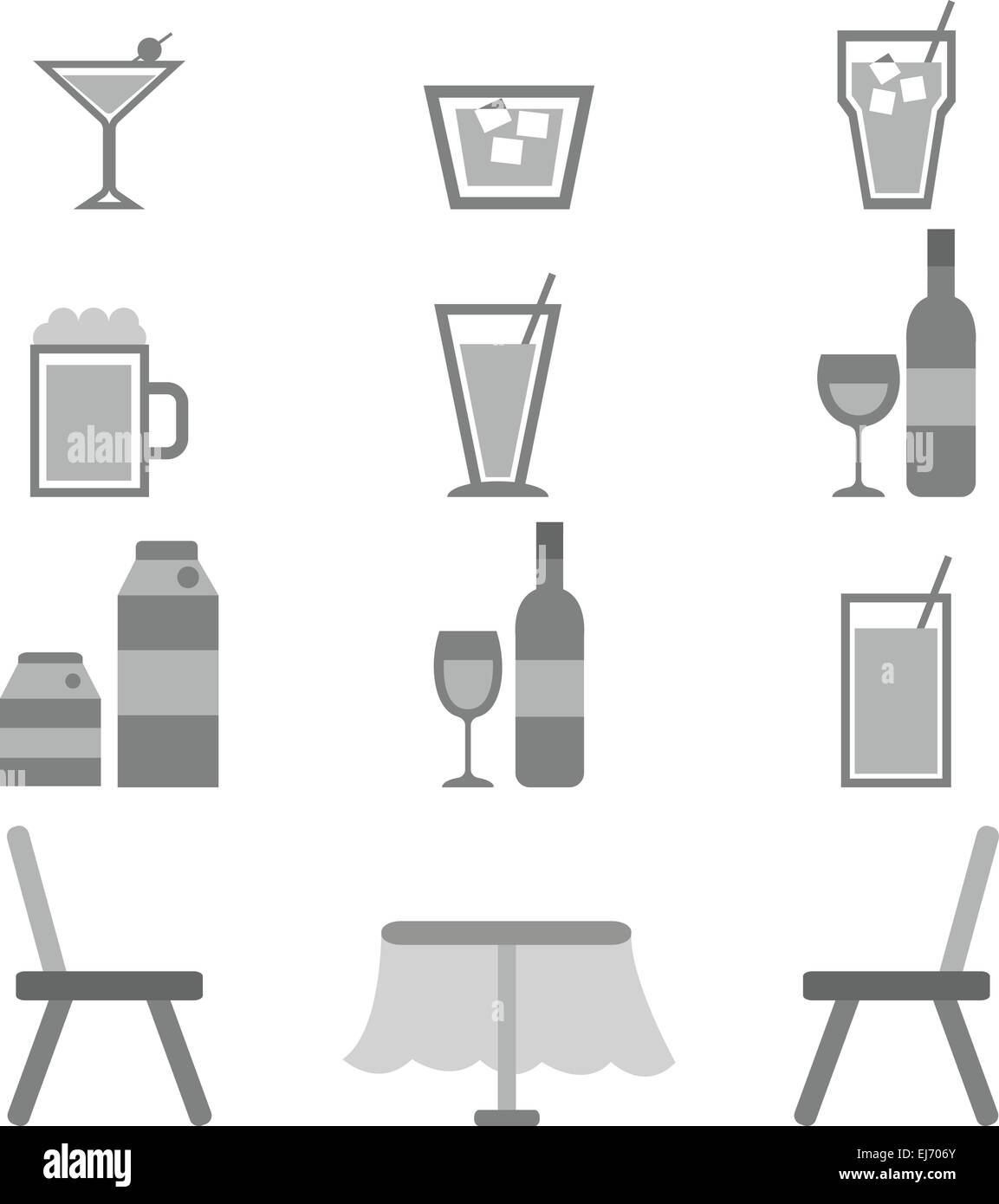 Drinks on bar Stock Vector Images - Alamy