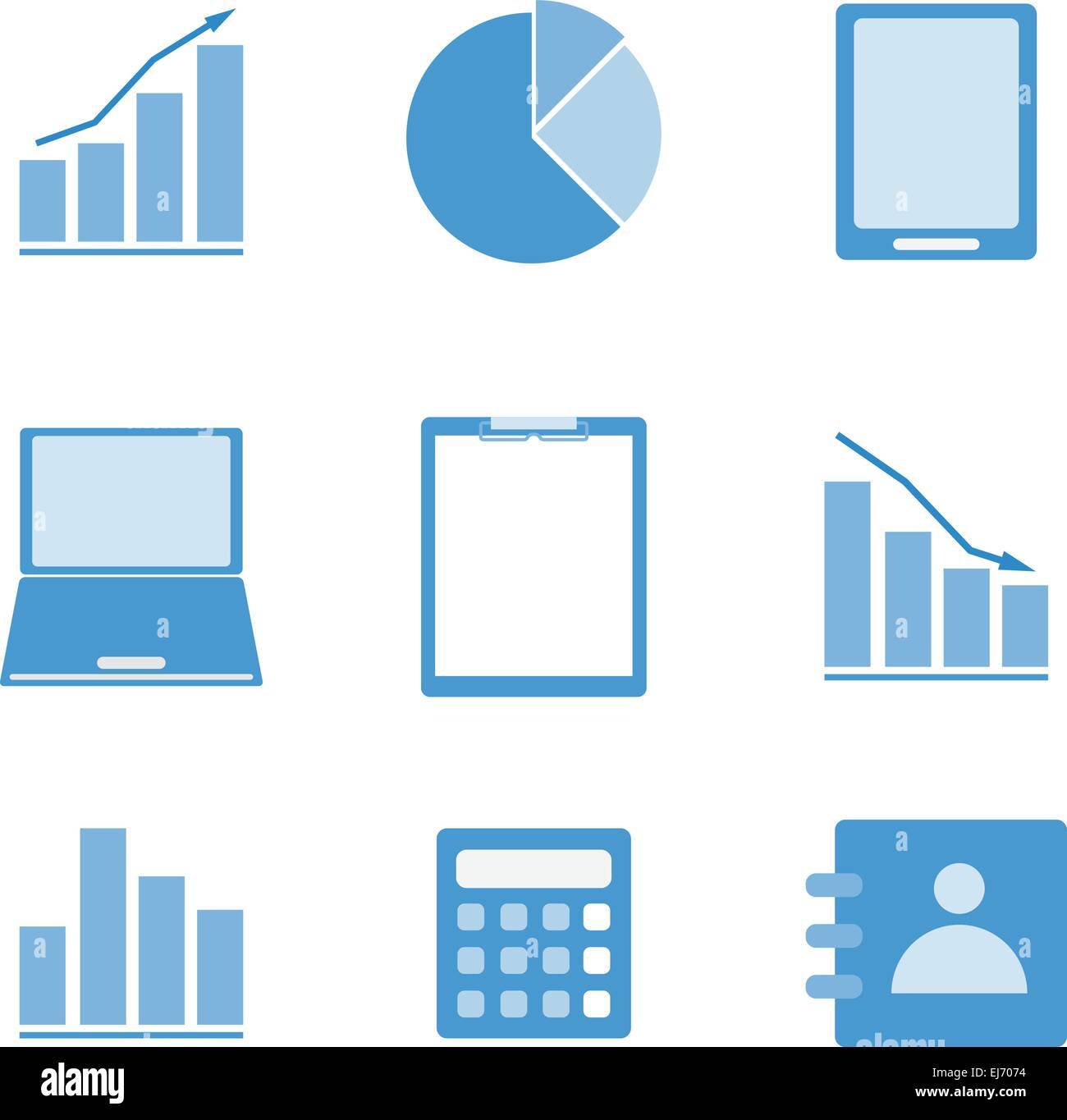 Business color icon set on white background, stock vector Stock Vector ...