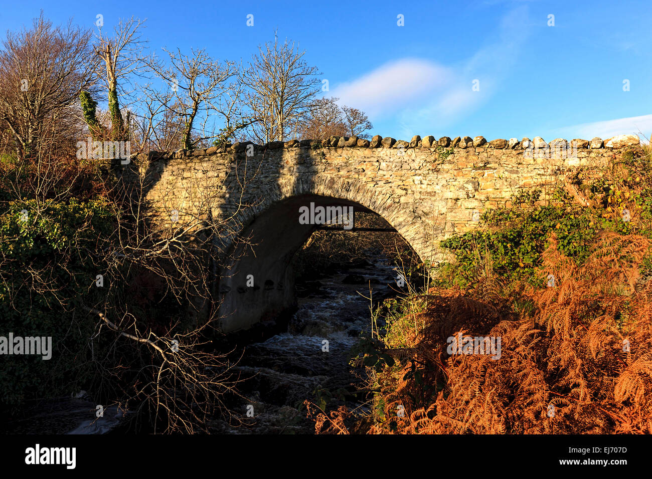 Old stone bridge over water creek, County Donegal, Republic of Ireland ...