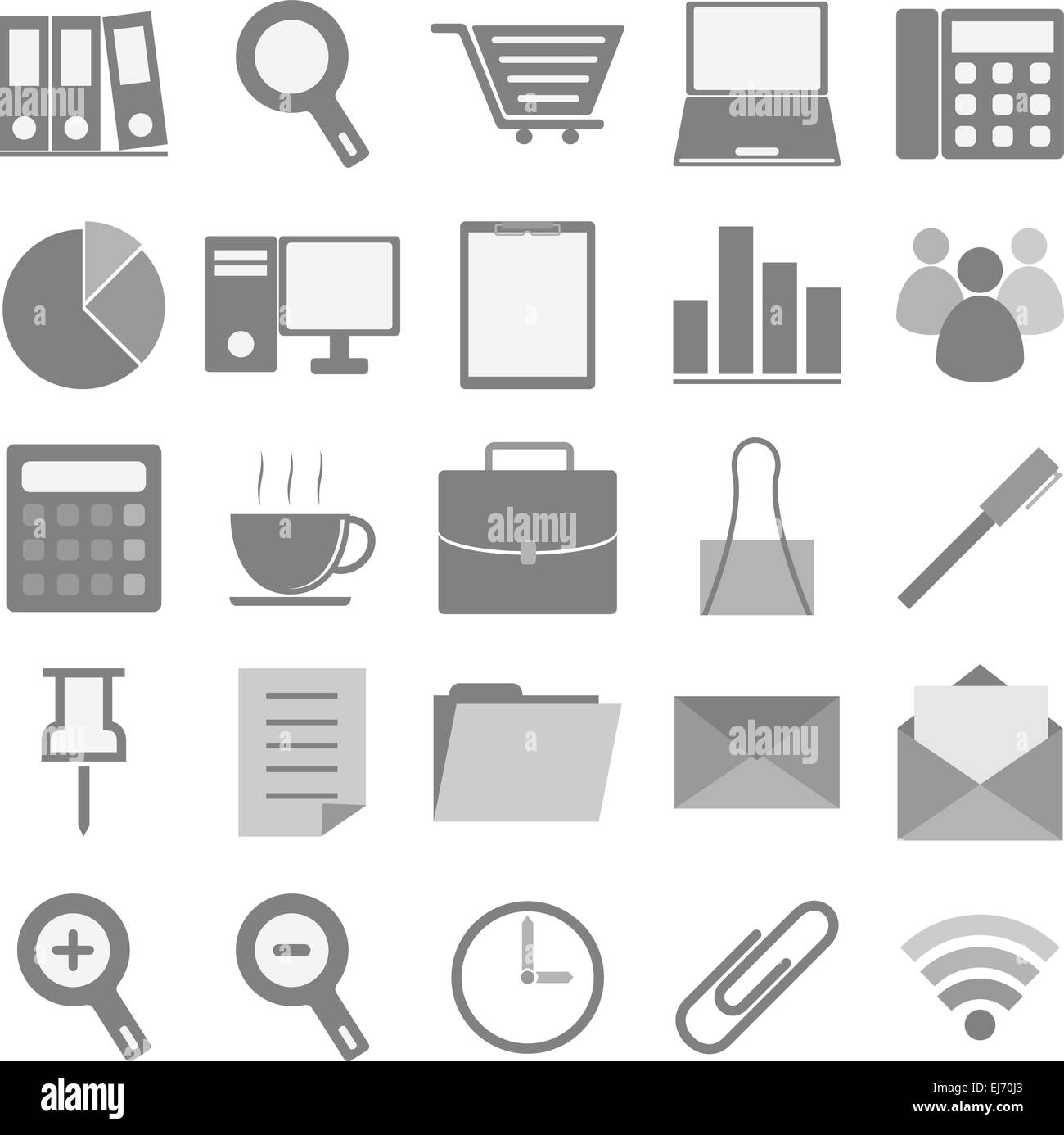 Office icons with white background, stock vector Stock Vector Image ...