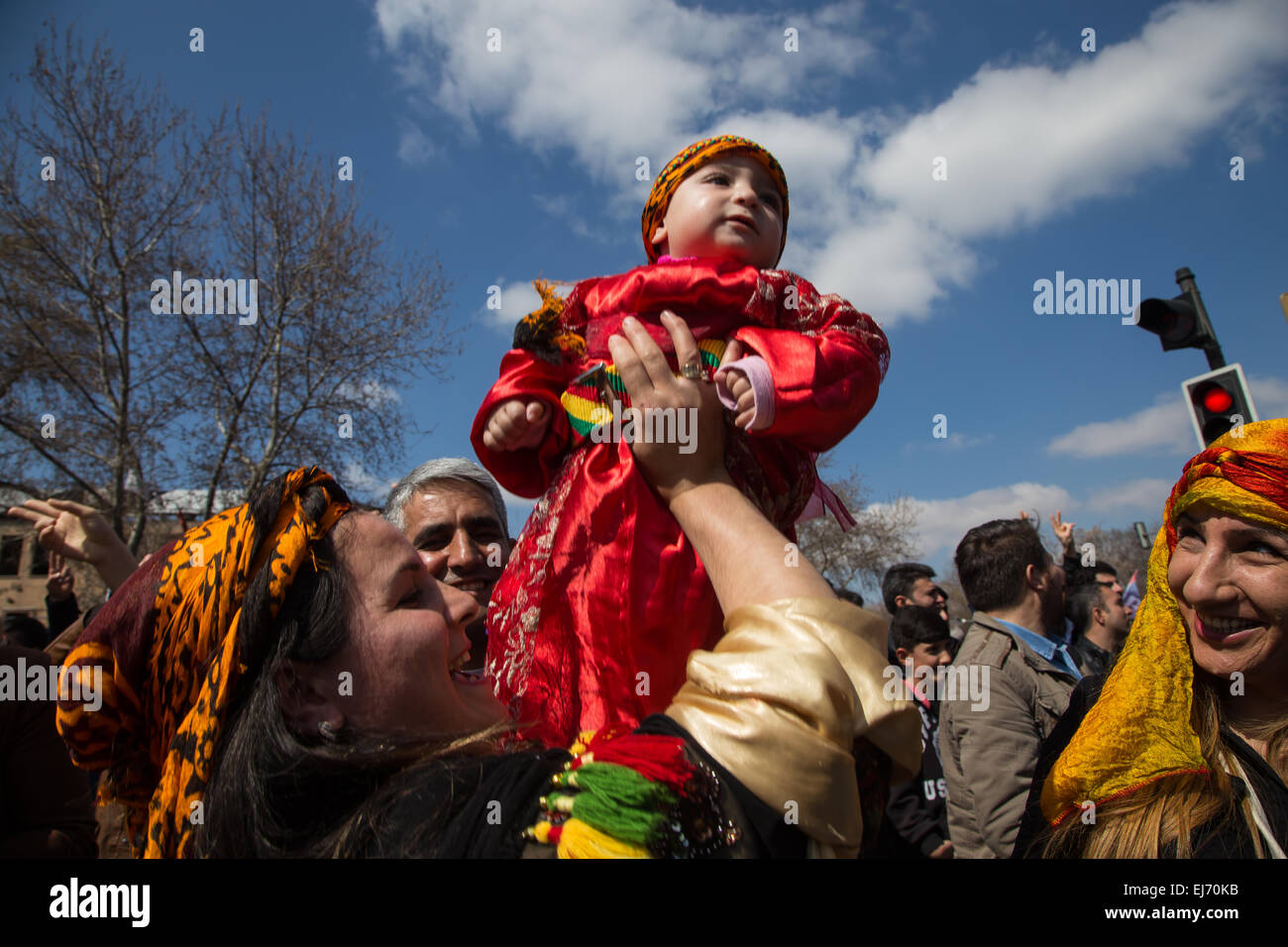 Kurds, Turkey. 22nd Mar, 2015. A mother in Kurdish traditional costume ...