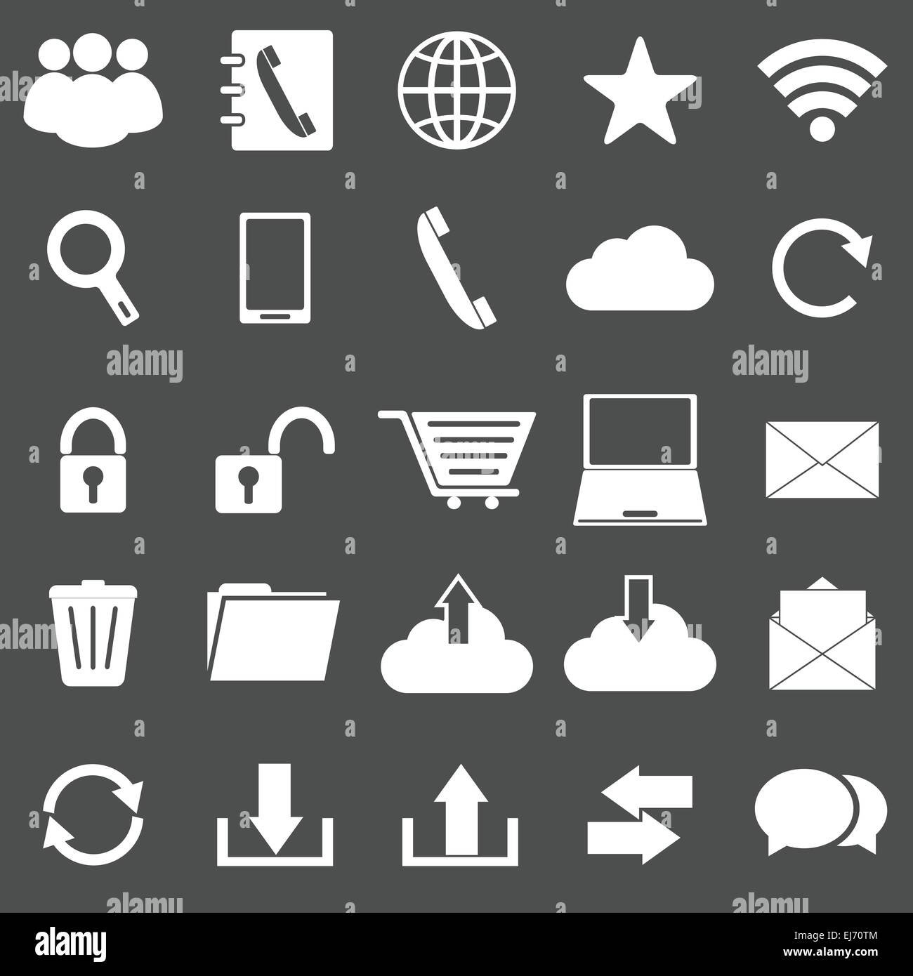 Communication icons on gray background, stock vector Stock Vector Image ...