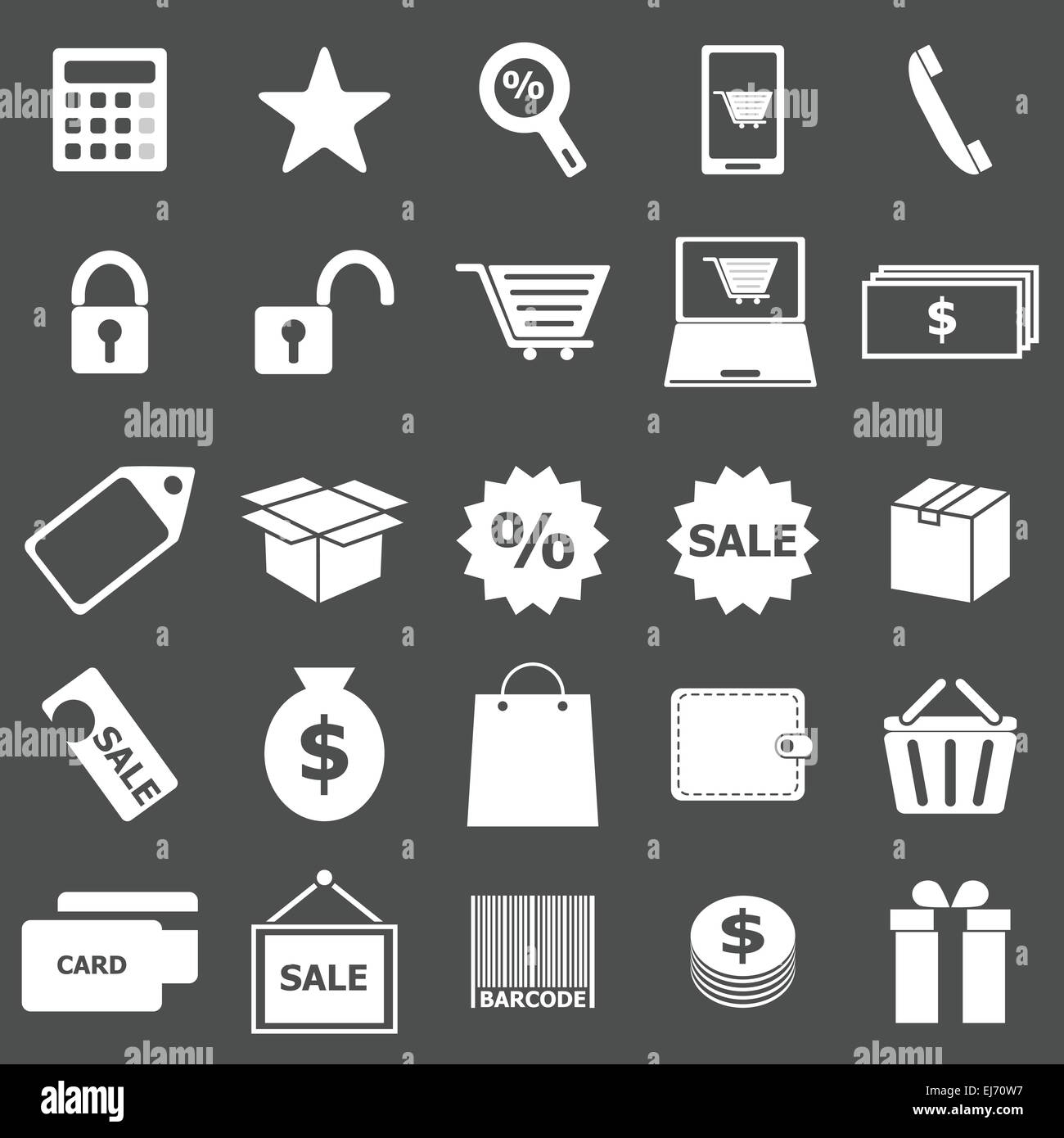 Shopping icons on gray background, stock vector Stock Vector Image ...