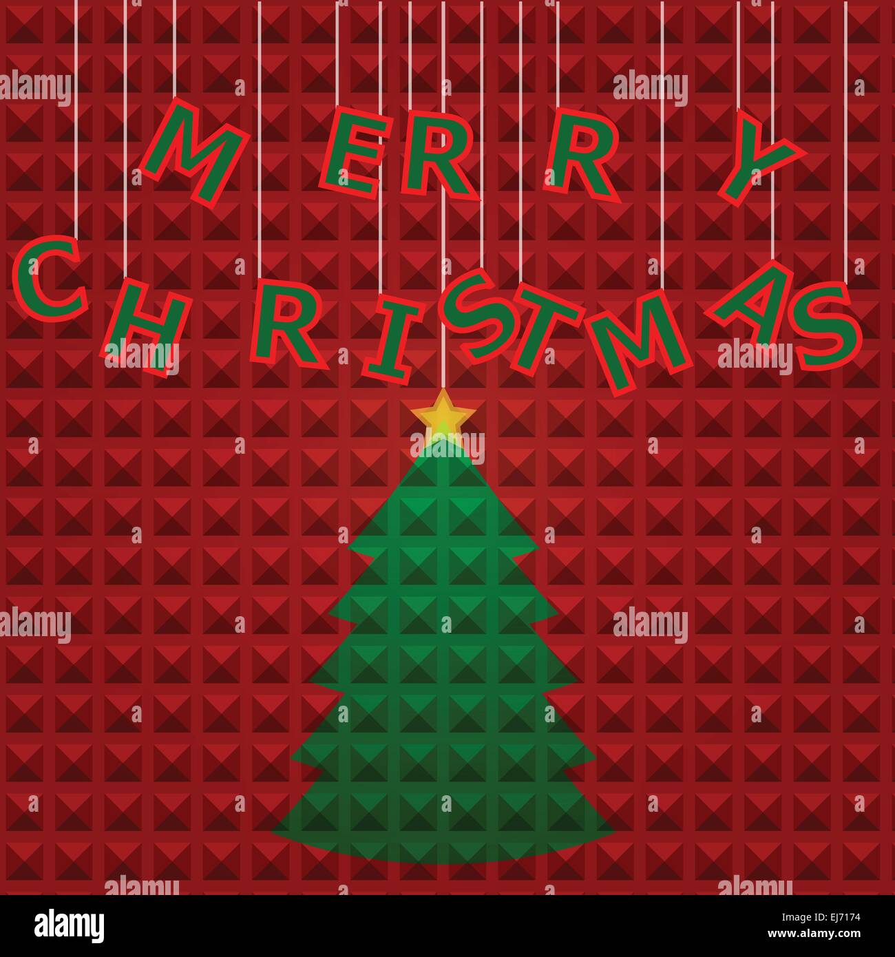 Hanging Merry Christmas with pyramids background, stock vector Stock ...