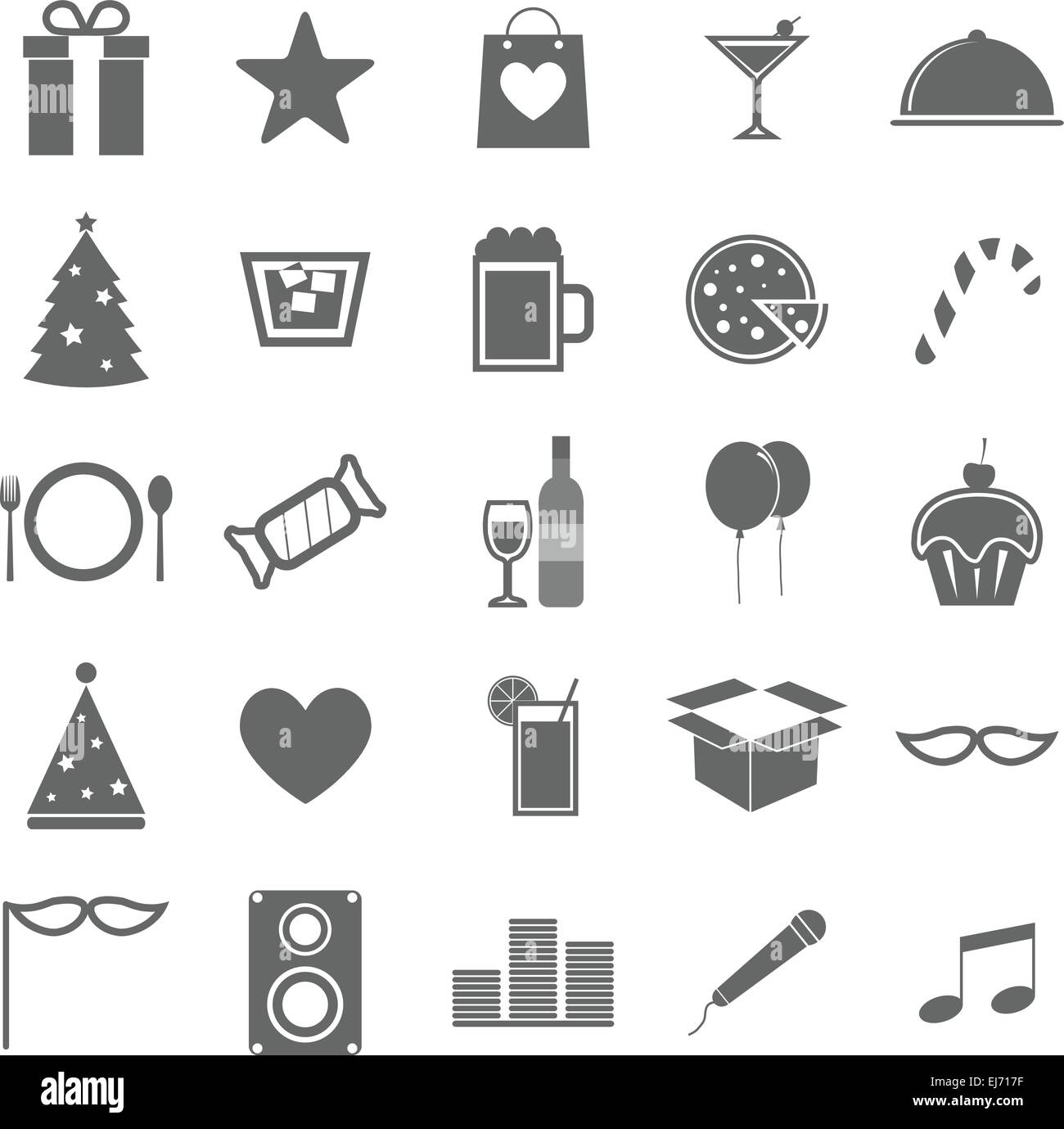 Party icons on white background, stock vector Stock Vector Image & Art ...