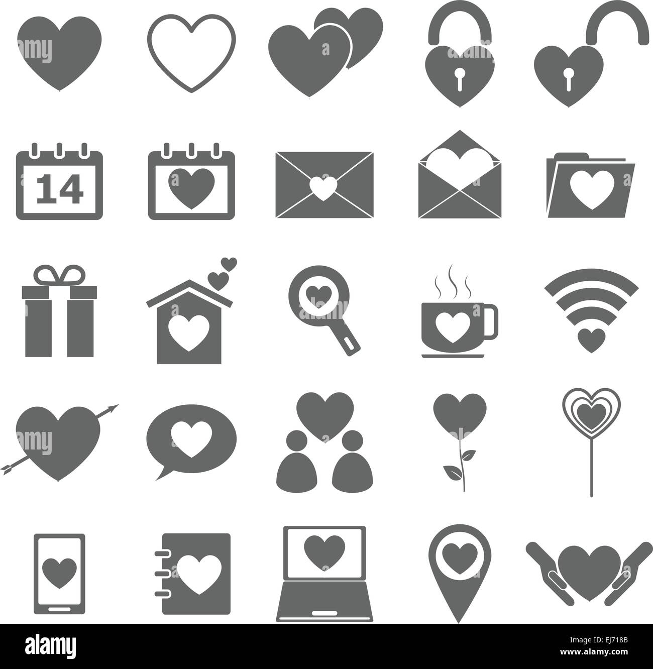 Love icons on white background, stock vector Stock Vector Image & Art ...